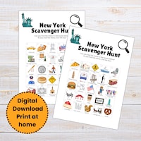 Printable City Scavenger Hunt, New York Scavenger Hunt Game Minimalist ...