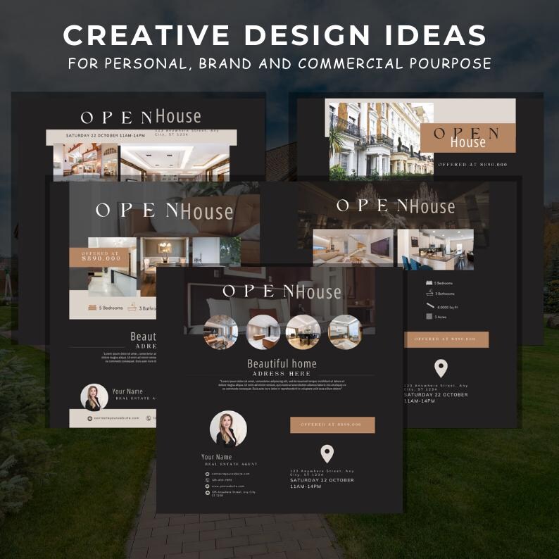 15 Luxury Open House Flyers - Etsy