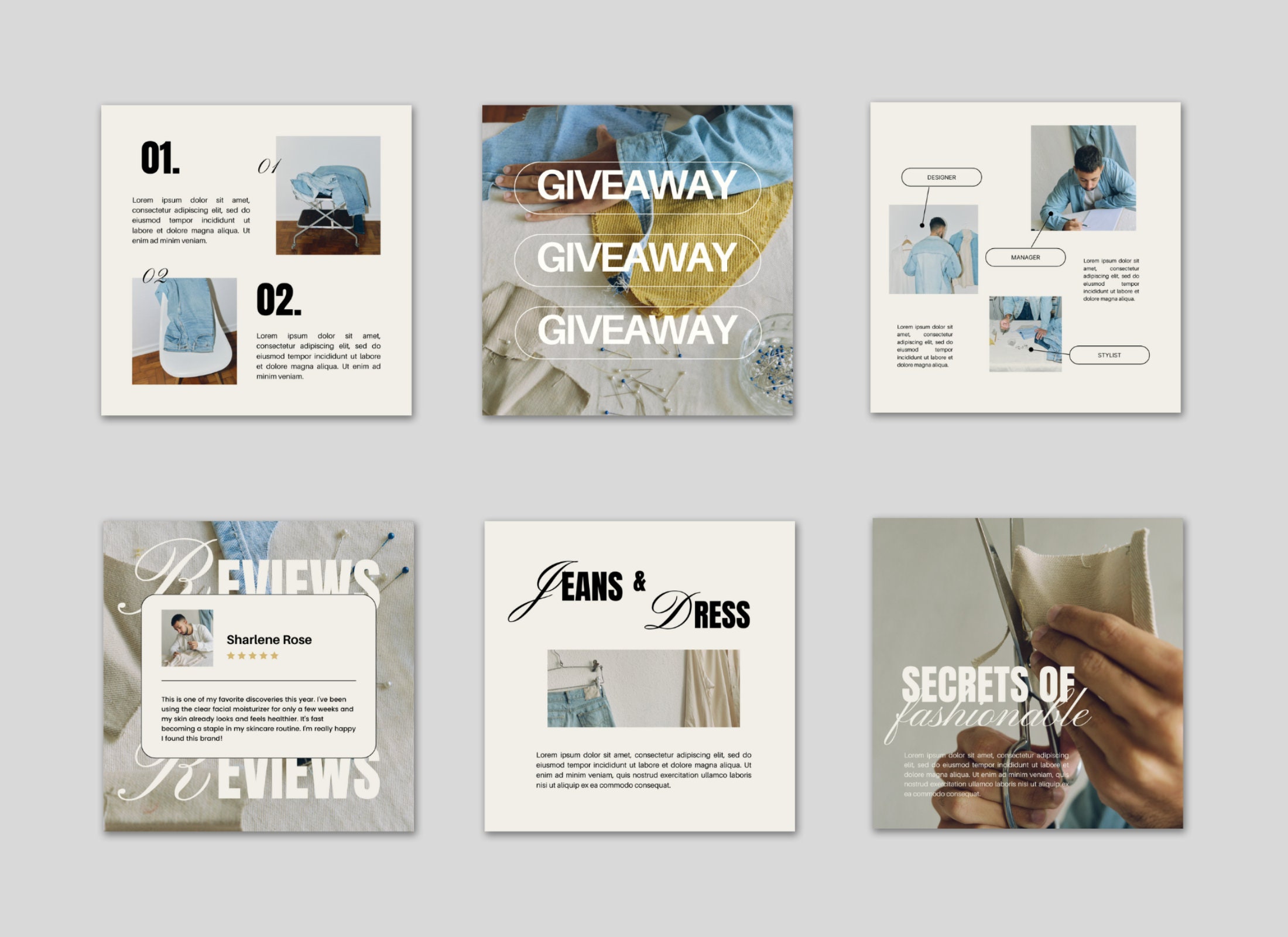 30 Instagram Post Clothing Store Canva Templates | Beige Minimalistic ...