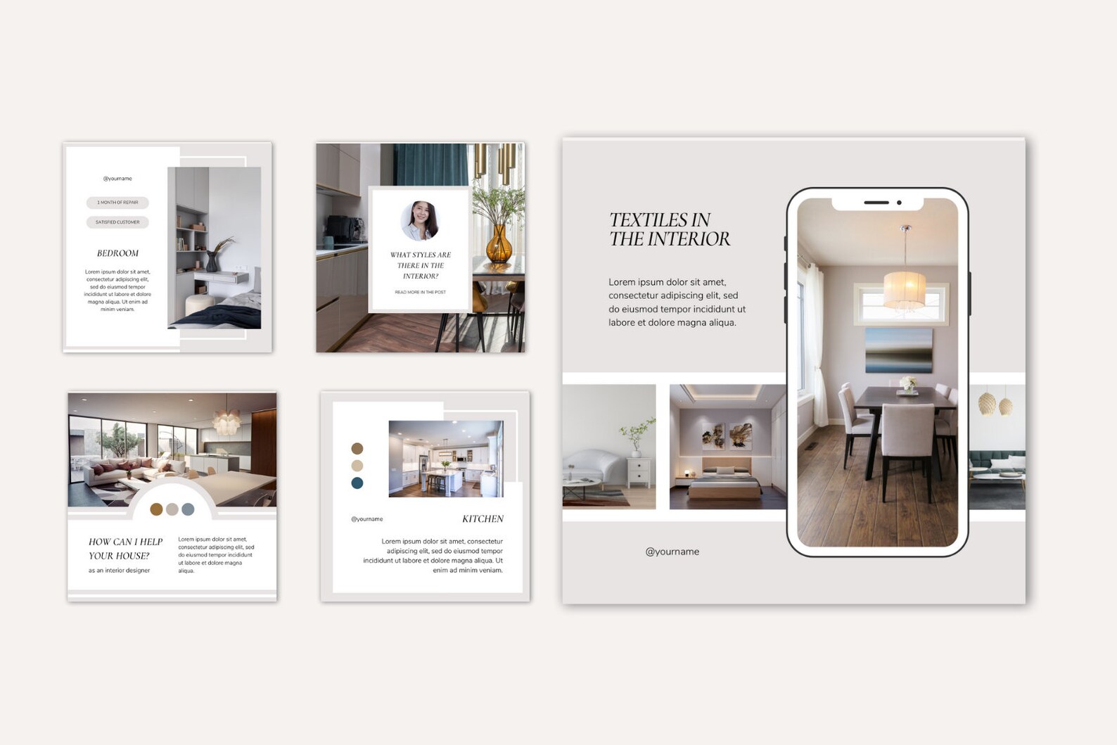 Interior Design Instagram Template Canva - Etsy