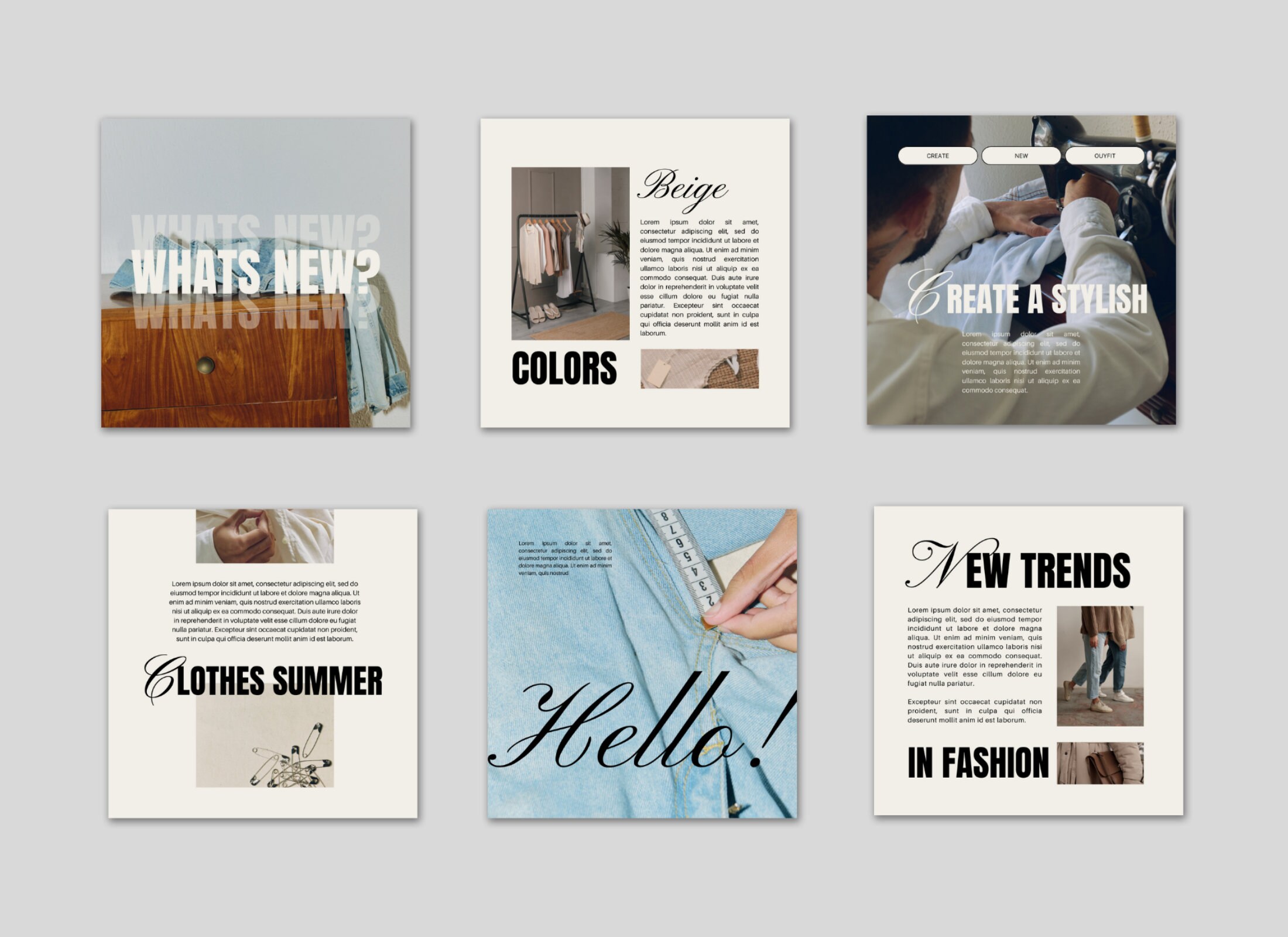 30 Instagram Post Clothing Store Canva Templates | Beige Minimalistic ...