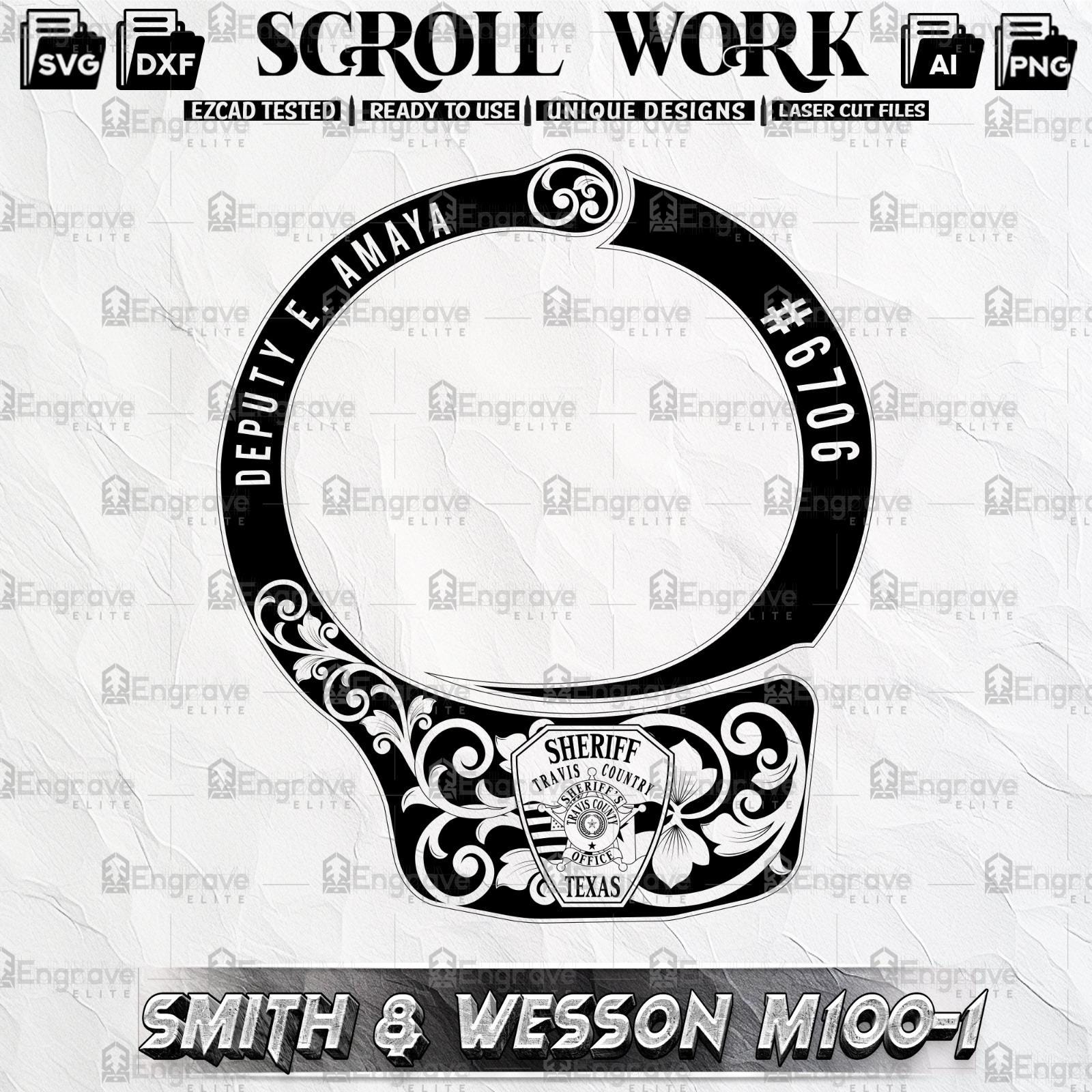 Smith & Wesson M100-1 Custom Handcuff Scroll Work Laser Engraving ...