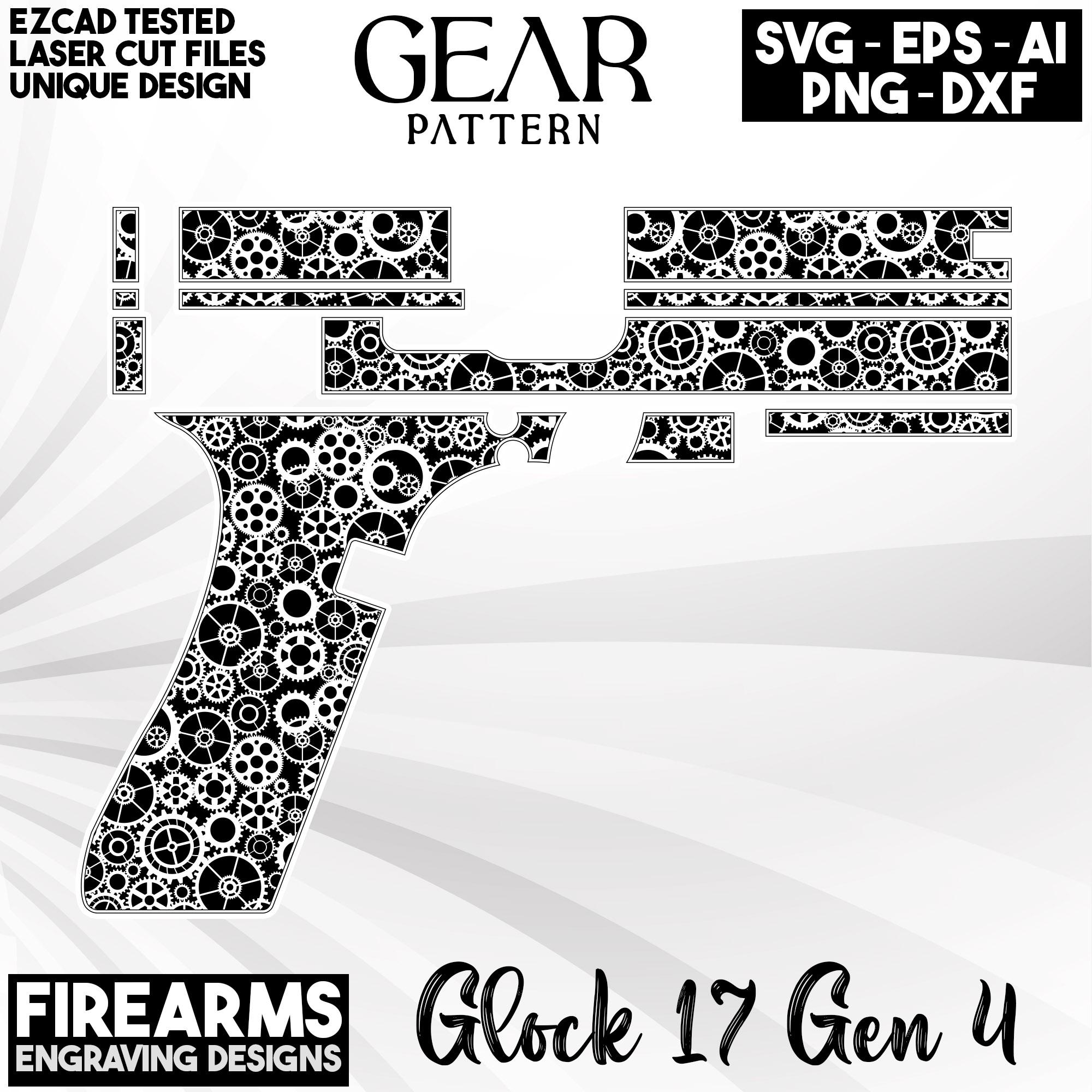 Glock17 Gen4 Mechanical Gear Pattern, Vector Gear Pattern Laser ...