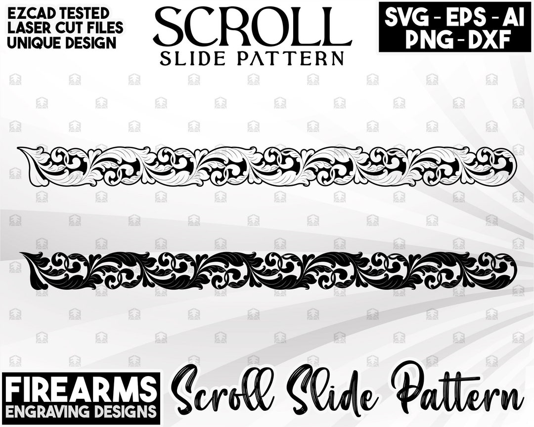 Scroll Work Slide Pattern Bundle,vector Gun Scroll Designs, Firearms ...