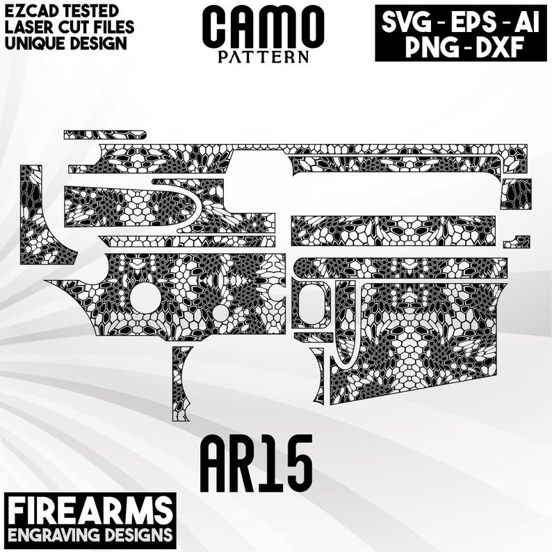 Custom AR-15 Camo Pattern Laser Engraving Design | Unique Gun Art | Svg ...