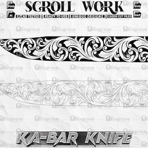 Custom KA-BAR Knife Scroll Work Laser Engraving Files, Scroll Files ...