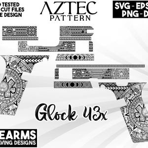 Glock43x Custom Aztec Theme Firearms Laser Engraving Design, Glock43x ...