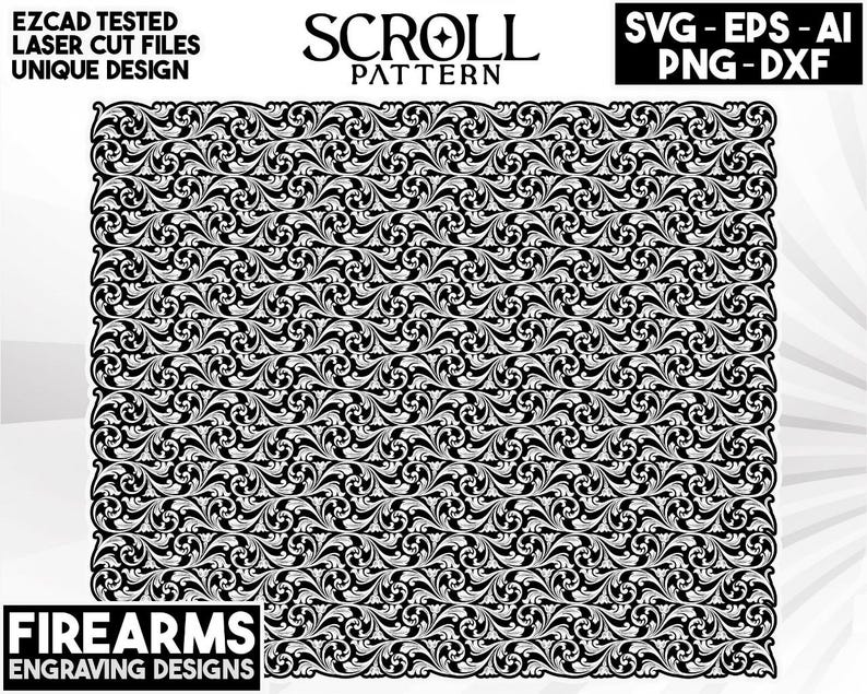 Scroll Pattern in a Seamless Pattern EZCAD SVG DXF Ai Custom Design - Etsy