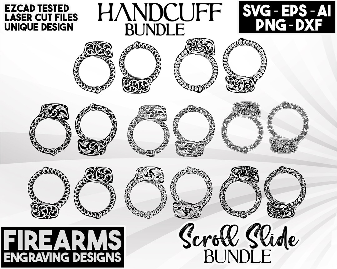 Smith & Wesson M100 Handcuff Bundle Scroll Design, Handcuff Scroll ...
