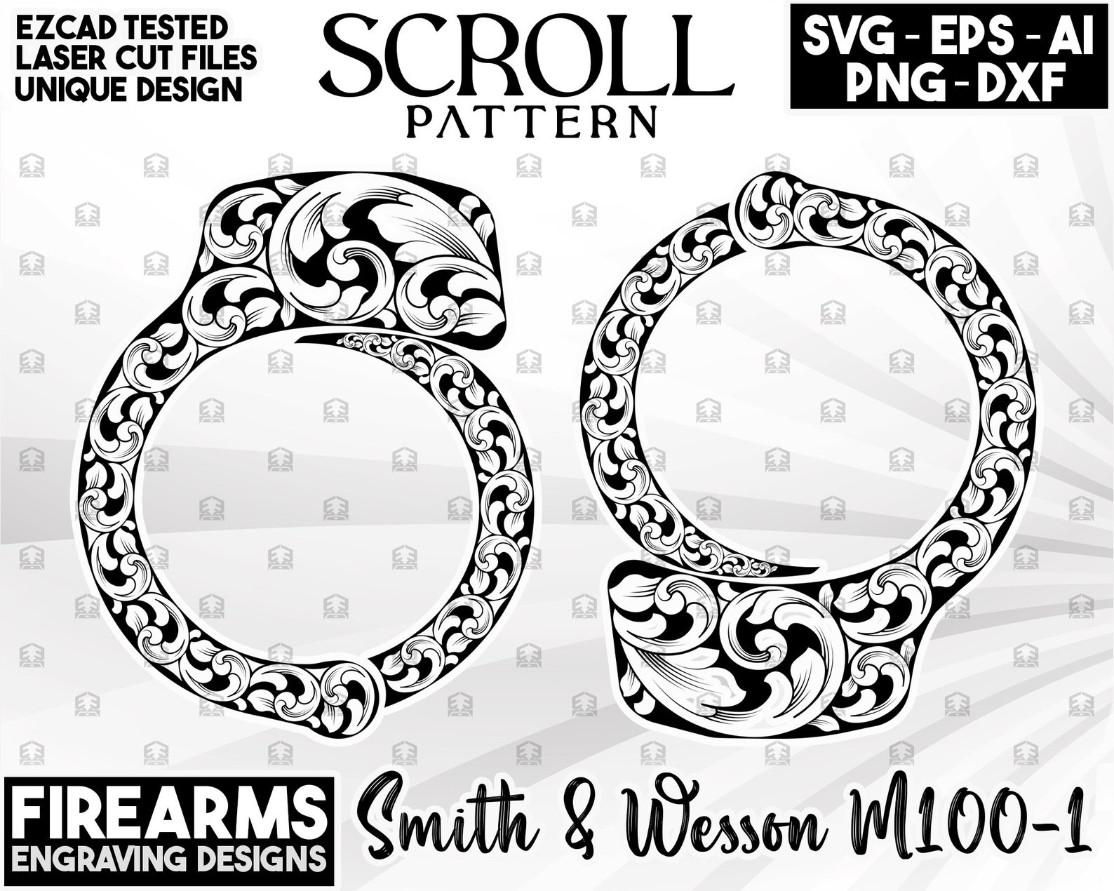 Smith & Wesson Handcuffs M100: Premium Quality Engraving Design ...