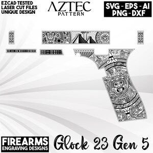 Aztec Tribal Laser Engraving Design for Glock23 Gen5 | Custom Firearm ...