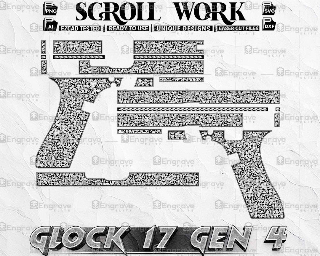 Personalized Glock17 Gen4 Gun Scroll Pattern Laser Engraving Design ...