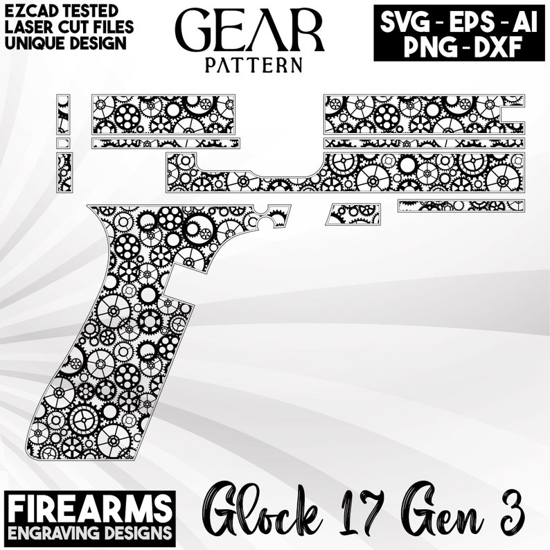 Glock 17 Gen 3 Gear Pattern,gear Pattern Engraving, Gun Engraving ...