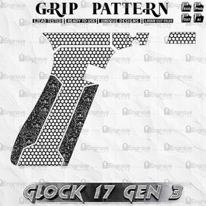 Custom Glock17 Gen3 Grip Honeycomb Stippling Pattern Laser Engraving ...