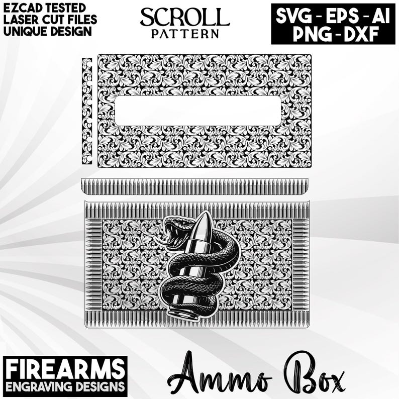 Custom Ammo Box Scroll Work Laser Engraving Designs | Intricate ...