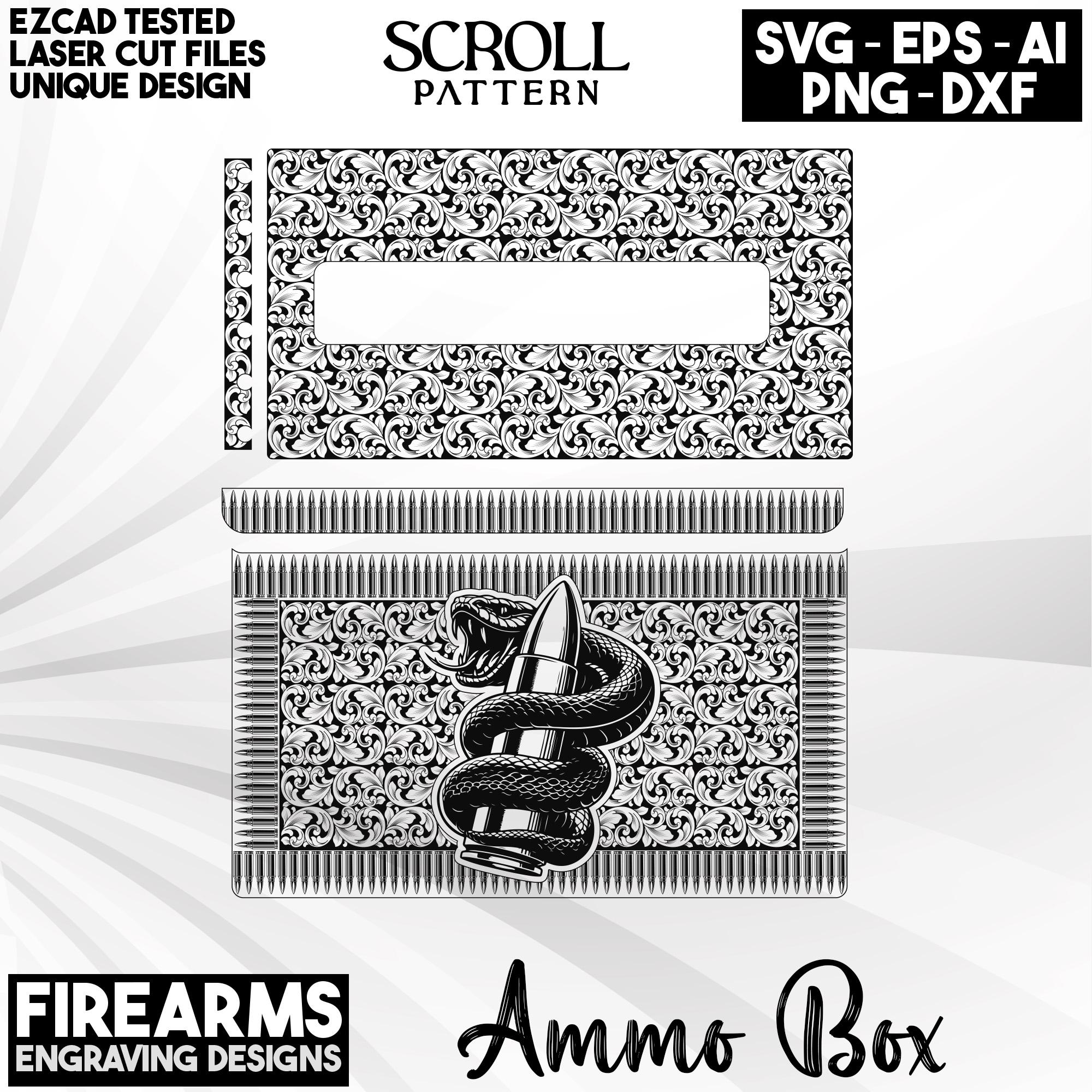 Custom Ammo Box Scroll Work Laser Engraving Designs | Intricate ...
