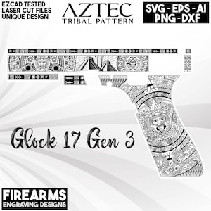 Glock 17 Gen 3 Aztec Gun Design, Aztec Engraving Design, Aztec Gun ...