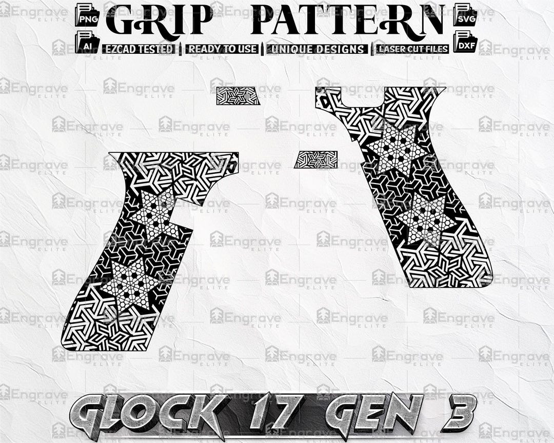 Glock17 Gen3 Grip Pattern |multi-texture Laser Engraving File |SVG Dxf ...