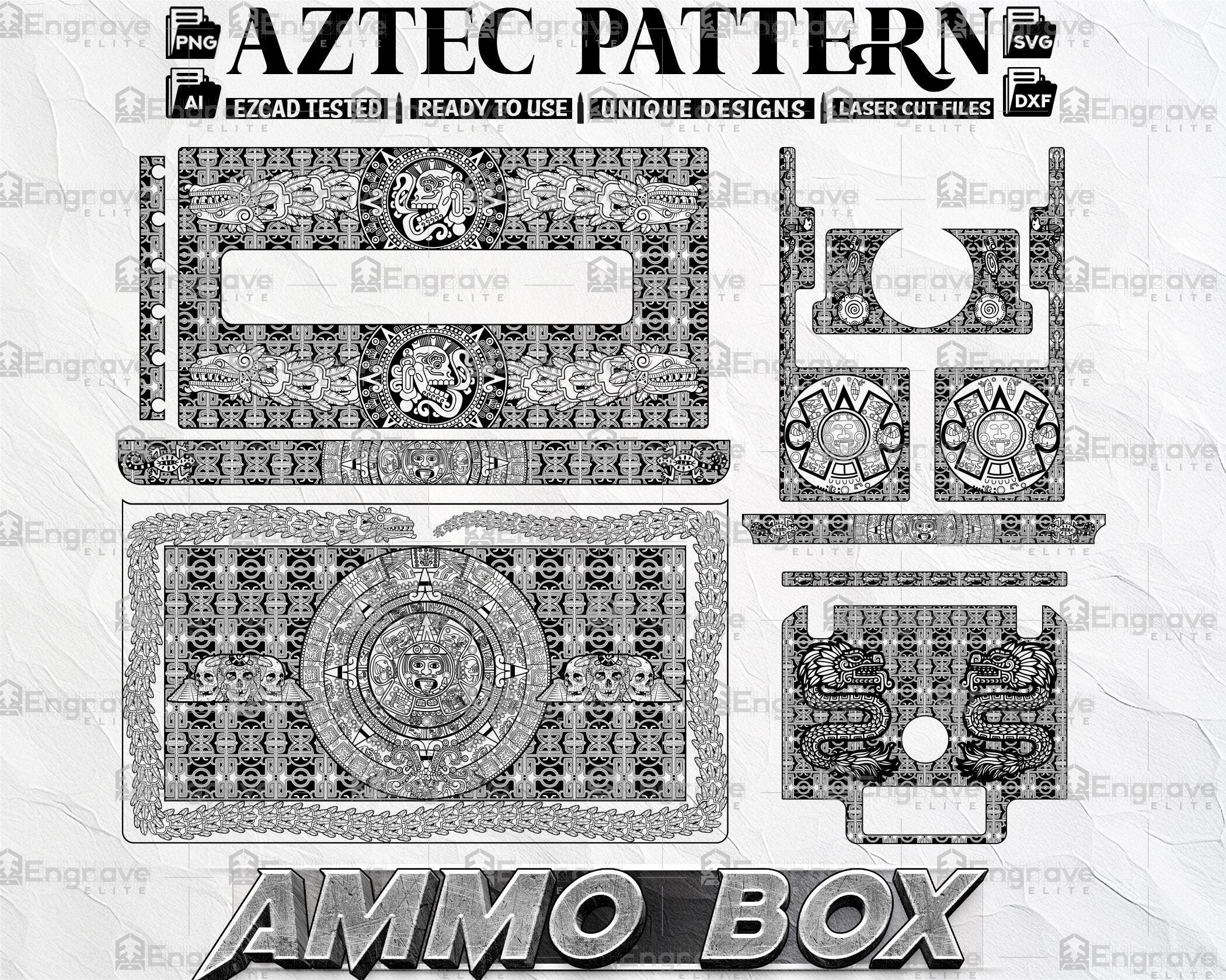 Aztec Ammo Box Laser Engraving Files: Tribal Pattern SVG DXF Ai - Etsy