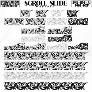 Custom Scroll Slide Pattern Laser Engraving Design,svg File,pattern, Firearms Scroll Laser Art ...