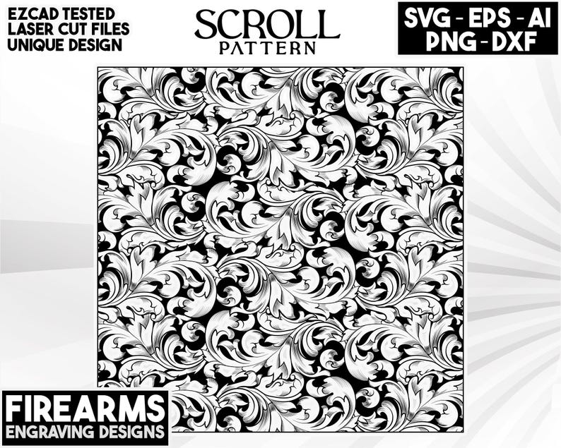 Custom Scroll Work Pattern Design, Firearm Scroll Pattern Laser ...