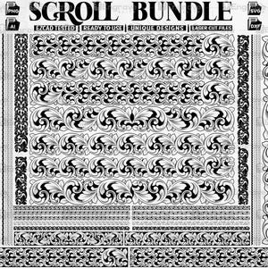 Custom Scroll Work Laser Engraving Design Bundle, Scroll Slide Patterns SVG, Firearms Scroll ...