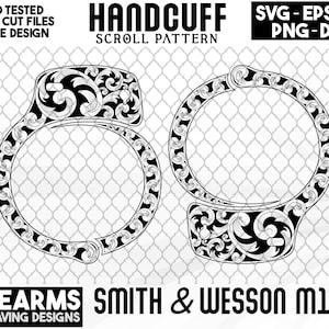 Custom Scroll Work Laser Engraving for Smith & Wesson M103 Handcuffs ...