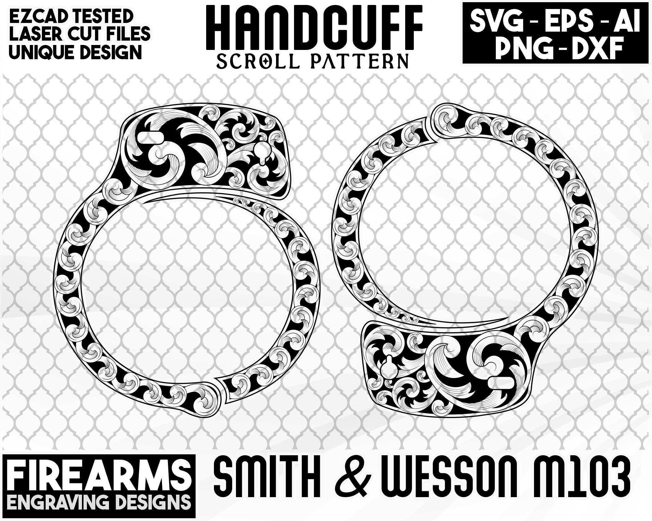 Custom Scroll Work Laser Engraving for Smith & Wesson M103 Handcuffs ...