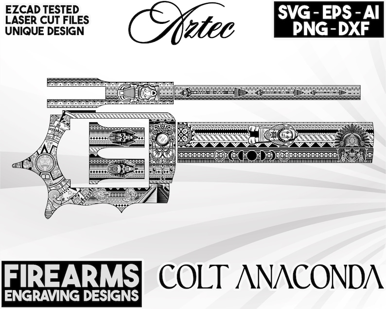 Colt 6 Inch Anaconda Aztec Design Laser Engraving Files, Colt Aztec ...
