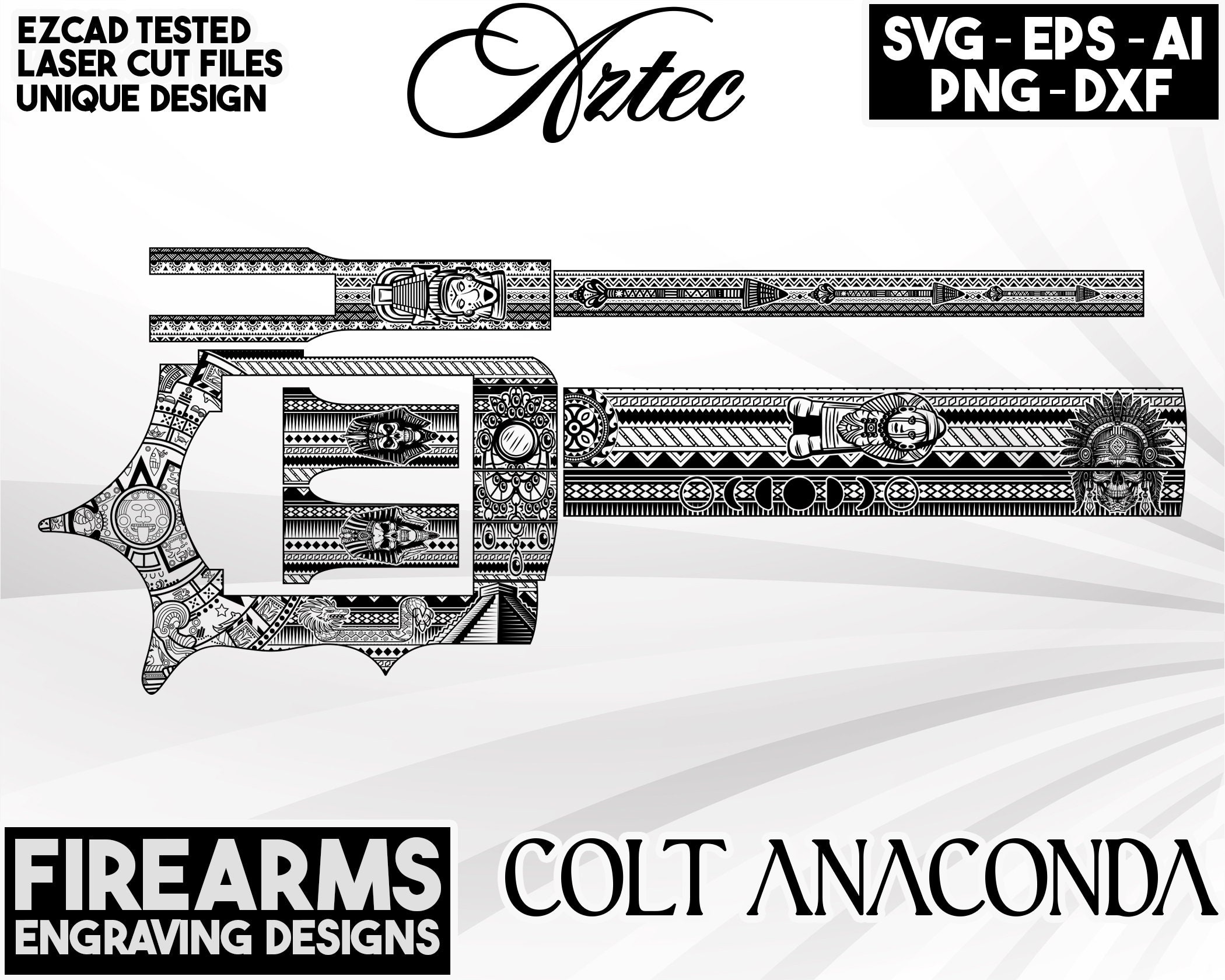 Colt 6 Inch Anaconda Aztec Design Laser Engraving Files, Colt Aztec ...