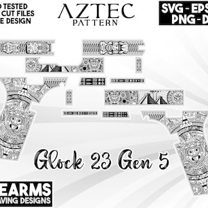 Aztec Tribal Laser Engraving Design for Glock23 Gen5 | Custom Firearm ...
