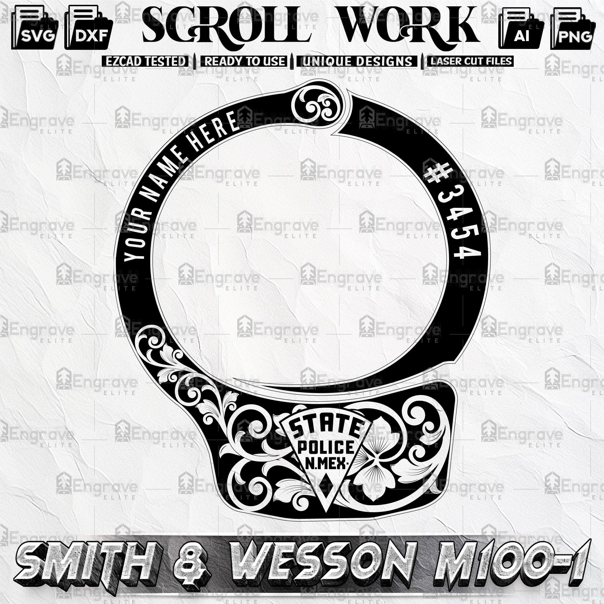 Smith & Wesson M100-1 Custom Handcuff Scrollwork Laser Engraving Design ...