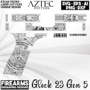 Aztec Tribal Laser Engraving Design for Glock23 Gen5 | Custom Firearm ...