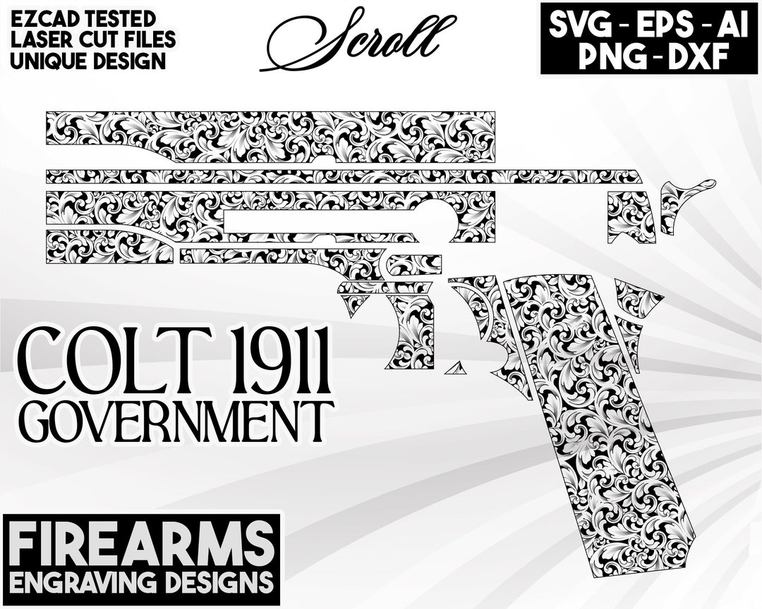 Colt Government Scroll Pattern Design, Laser Engraving Scroll Work ...