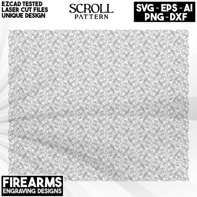 Scroll Pattern in a Seamless Pattern EZCAD SVG DXF Ai Custom Design - Etsy