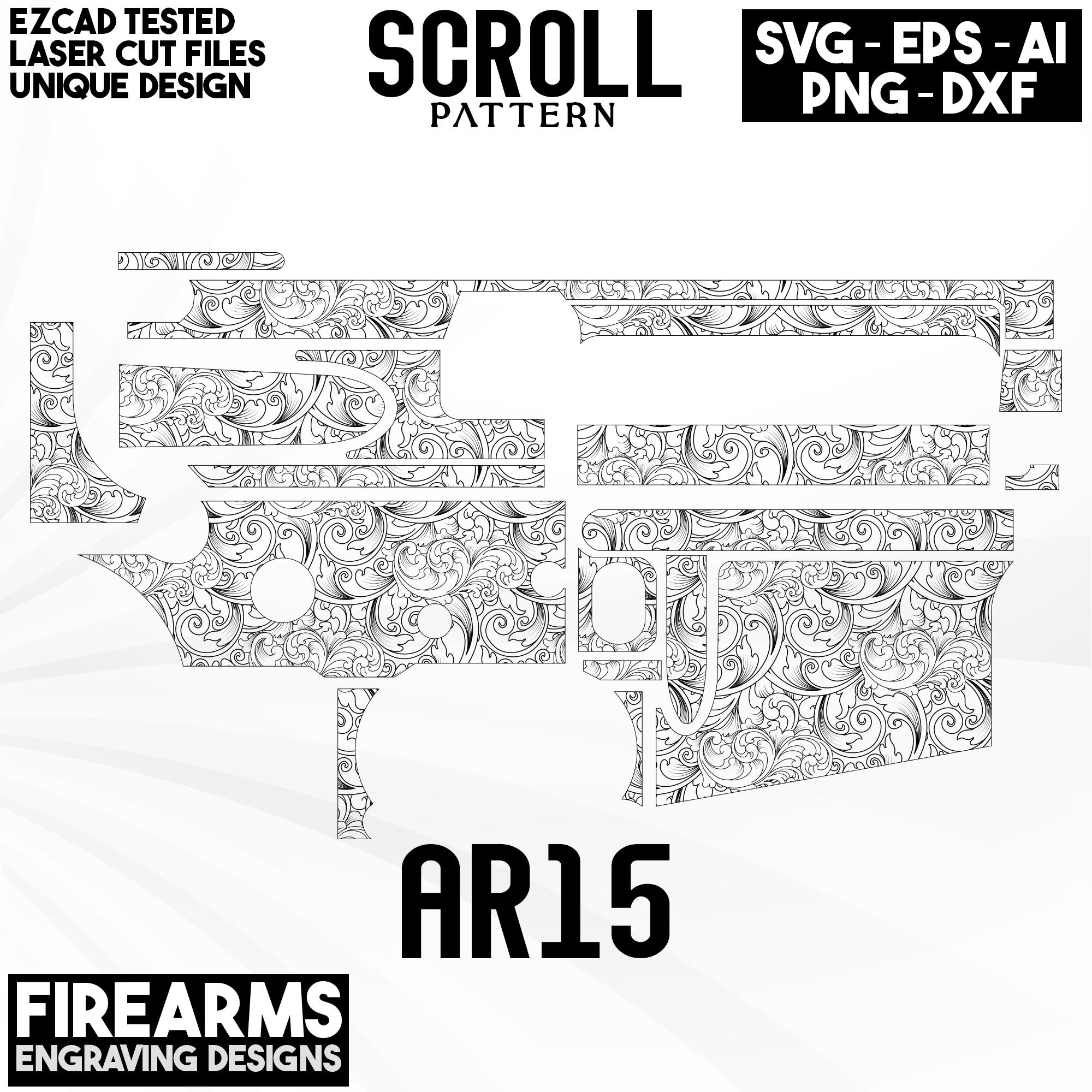 Scroll Work Laser Engraving Design for Ar15 Firearm, Custom Ar15 ...