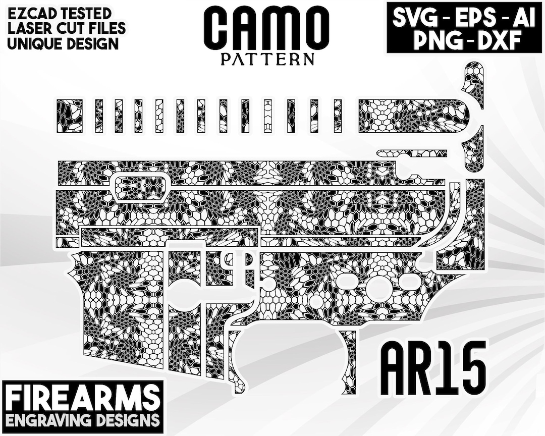 Custom AR-15 Camo Pattern Laser Engraving Design | Unique Gun Art | Svg ...
