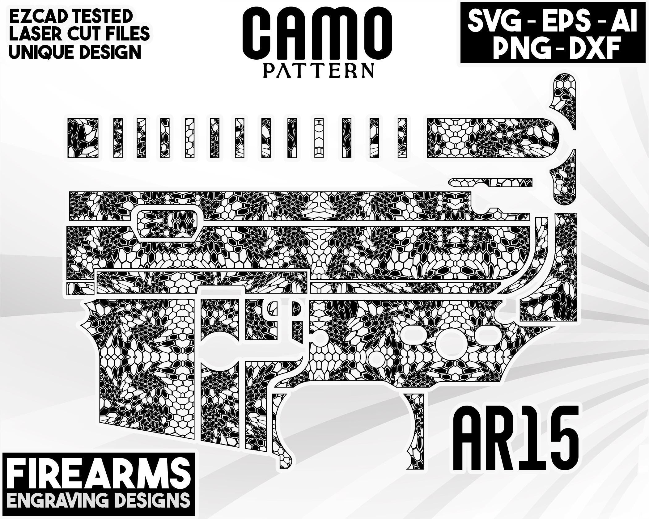 Custom AR-15 Camo Pattern Laser Engraving Design | Unique Gun Art | Svg ...