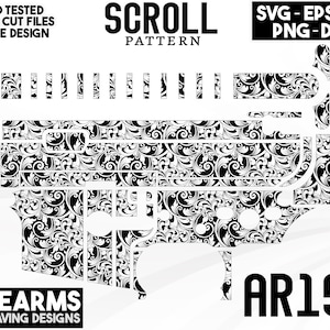 Scroll Work Laser Engraving Design for Ar15 Firearm, Custom Ar15 ...