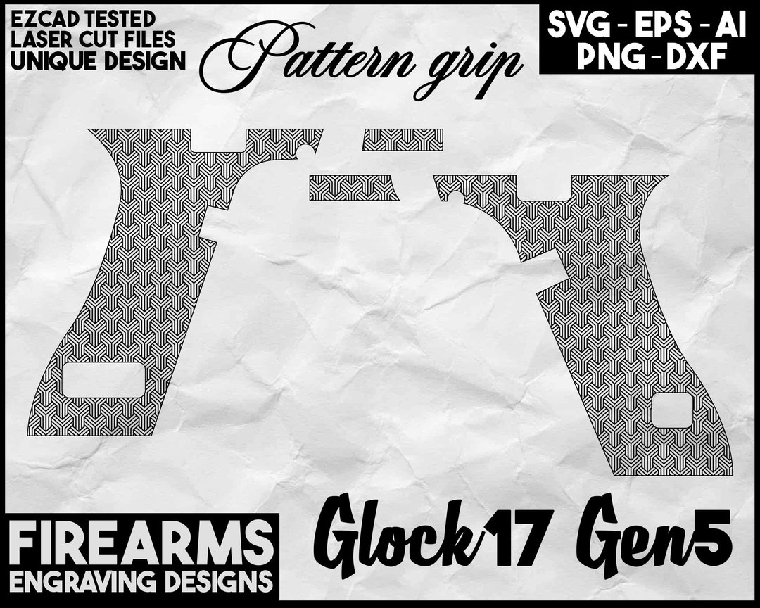 Glock17 Gen5 Firearms Grip Pattern Design, Gun Laser Engraving Design ...