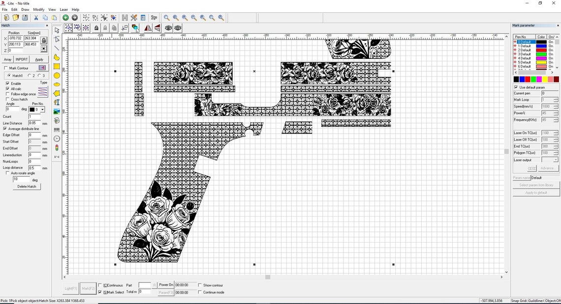 Glock 17 Gen 3 Floral Gun Design, Floral Engraving Design, Floral Gun ...