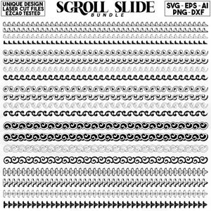 Custom Scroll Work Laser Engraving Design Bundle, Scroll Slide Patterns SVG, Firearms Scroll ...