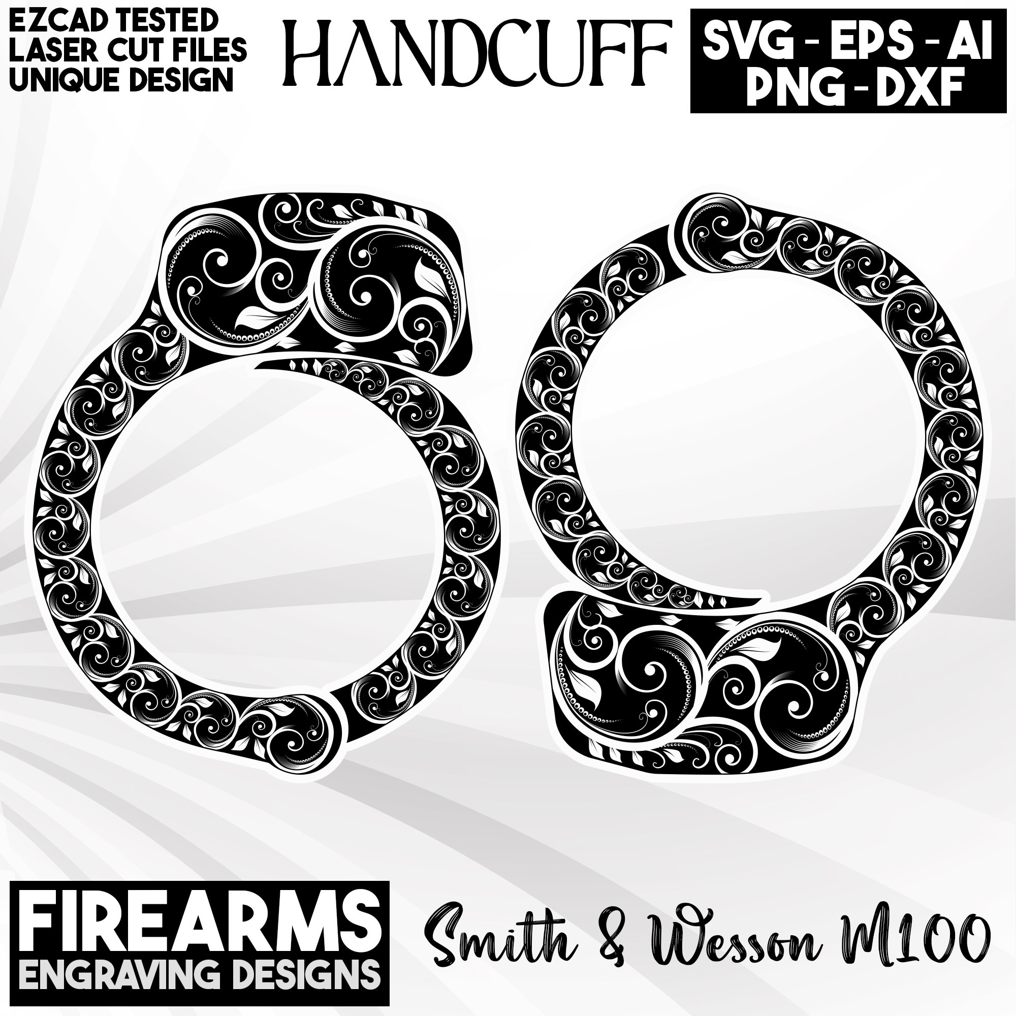 Smith and Wesson Handcuffs M100, Handcuffs Scroll Design, Handcuff ...