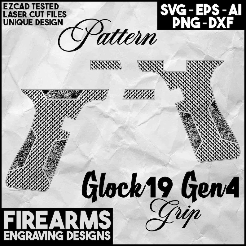 Personalized Glock19 Gen4 Gun Grip Pattern Laser Engraving Design ...