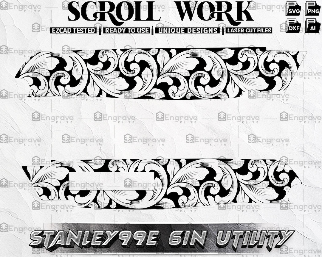 Stainley 99E 6in Utility Knife Scroll Work Laser Engraving Design Files ...