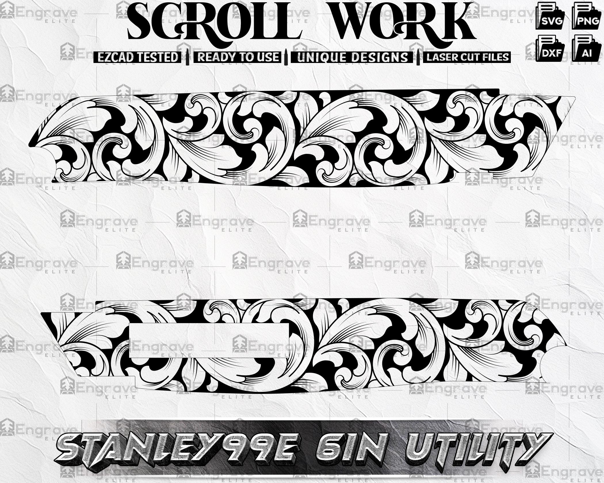 Stainley 99E 6in Utility Knife Scroll Work Laser Engraving Design Files ...