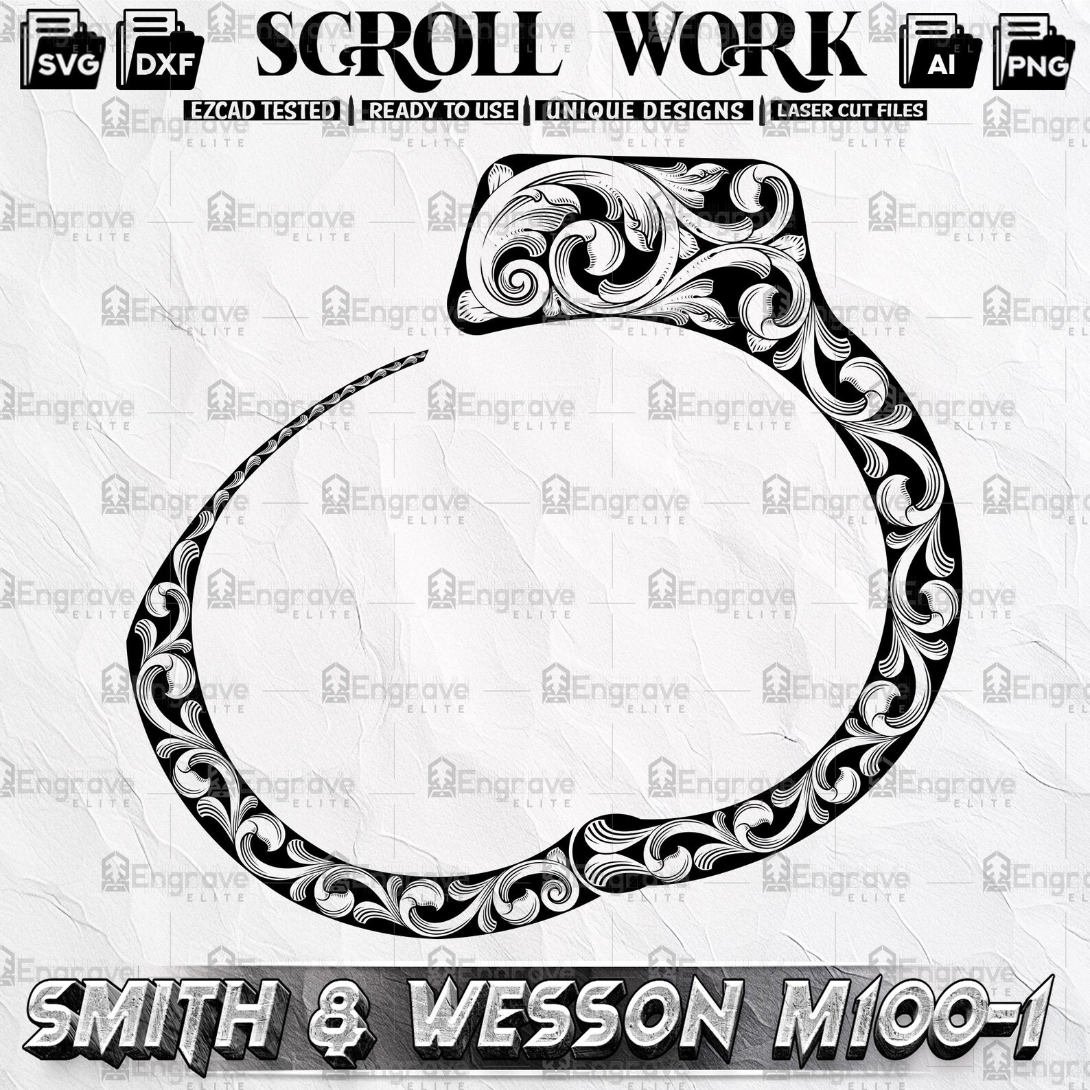 S&W Scroll Work Handcuff Laser Engraving Design, Scroll Files, Handcuff ...
