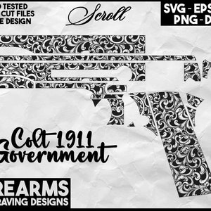 Colt 1911 Government Scroll Work Pattern Design,work Laser Engraving ...