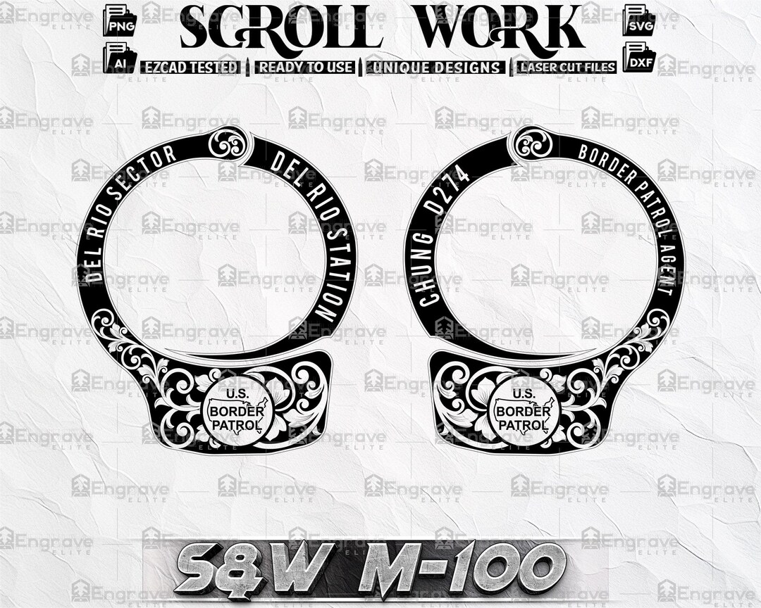 S&W M-100 Scroll Work Laser Engraving Design Files, Ezcad Lightburn ...