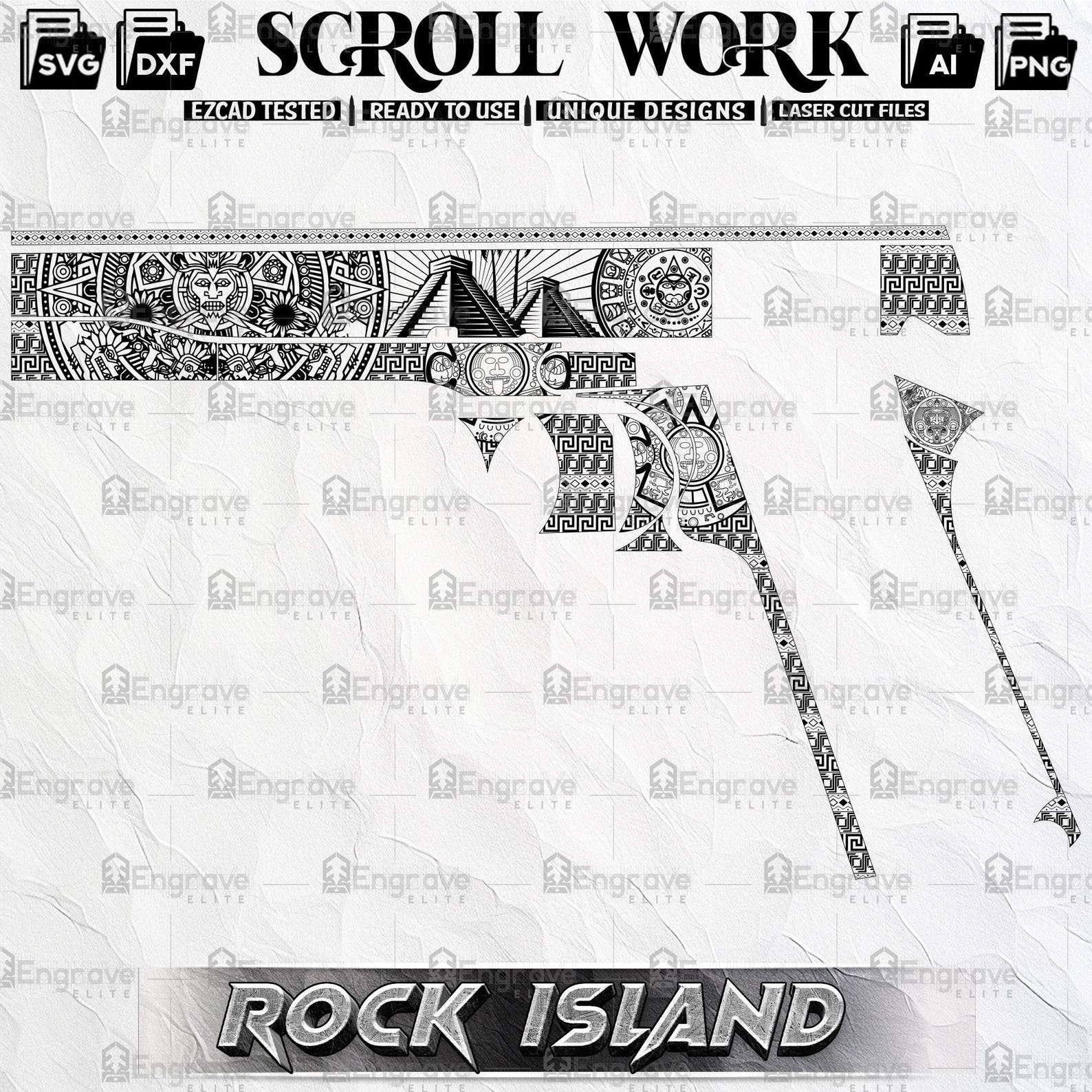 Rock Island 1911 Aztec Pattern Laser Engraving Design, Tribal Pattern ...